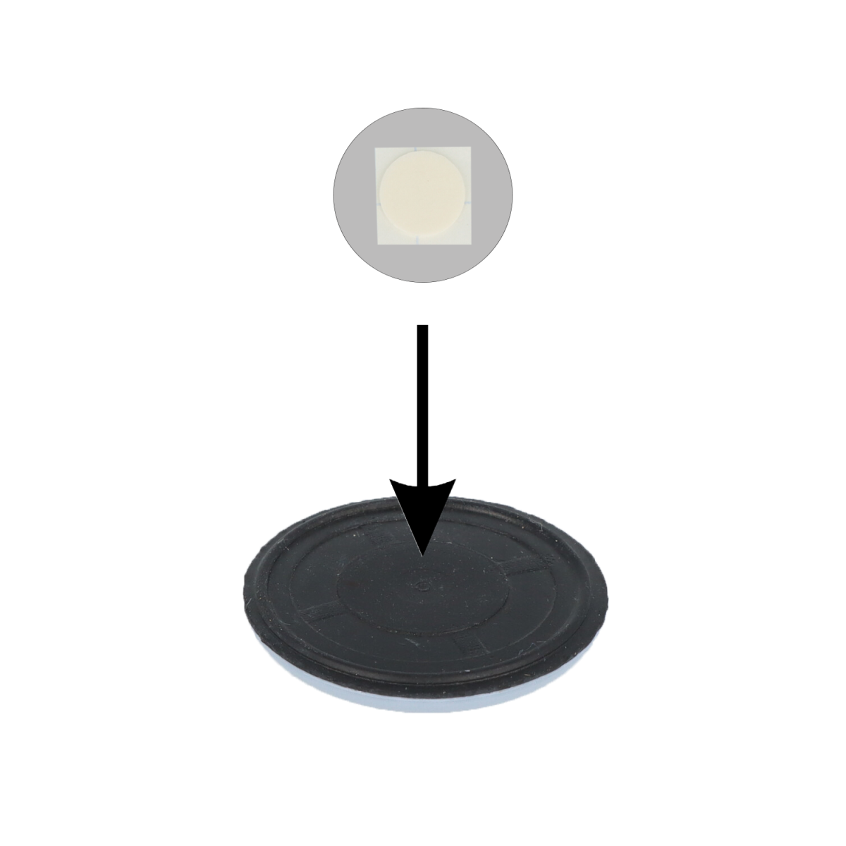 magiGLIDE® PTFE Gleiter 25 mm rund mit Klebepunkt, 1,56